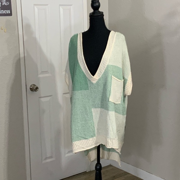 POL | Sweaters | 572 Mint Green And Cream Womens Sweater | Poshmark